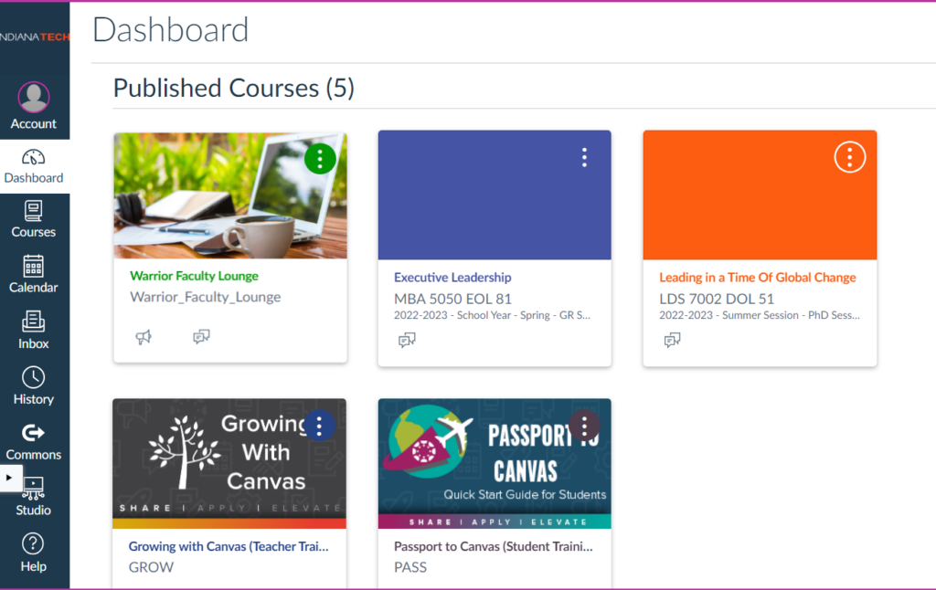 Canvas Resources for Faculty – Indiana Tech